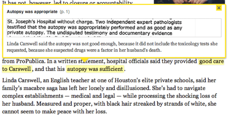 Show the reporting and sources that support your work